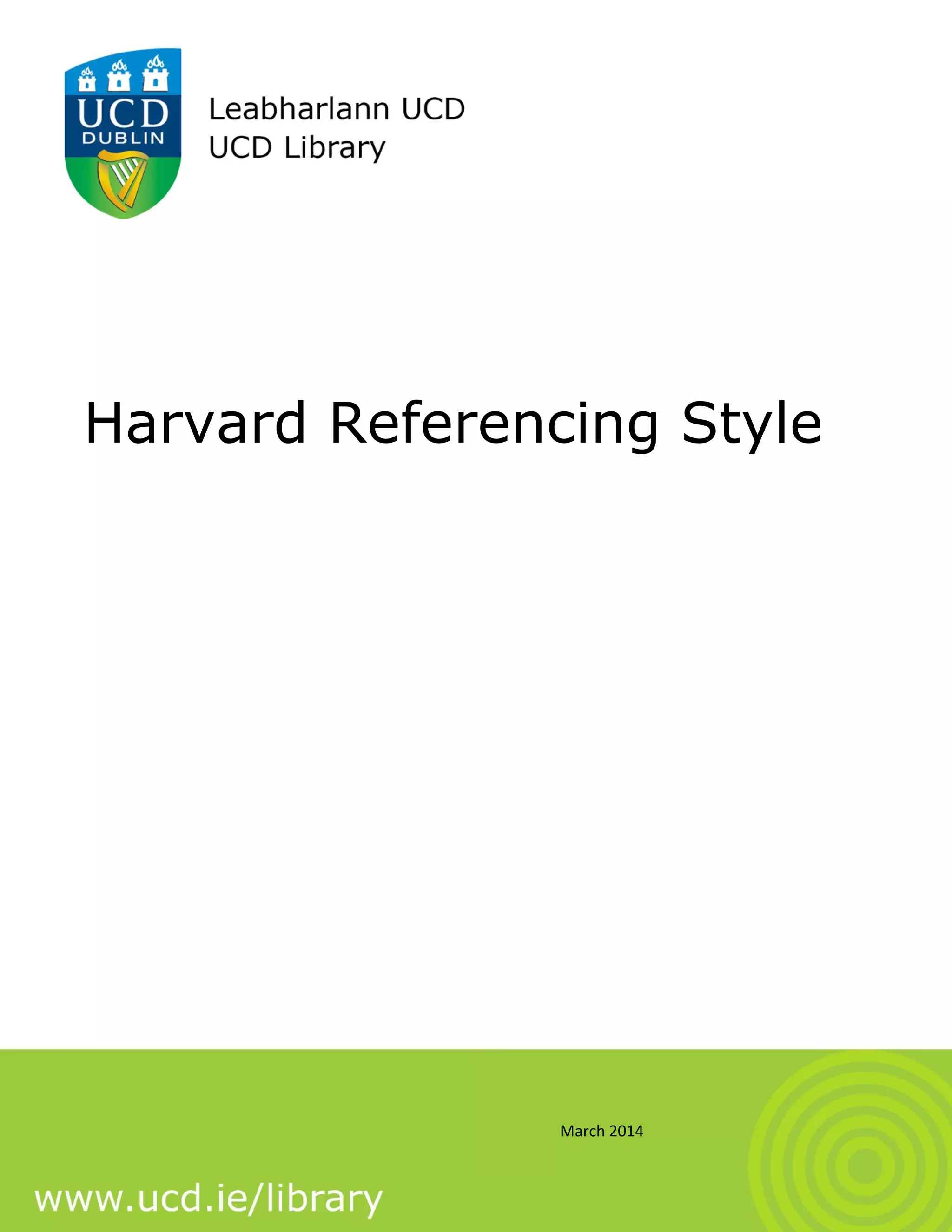 HARVARD REFERENCING FORMAT | PDF