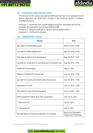 Uceed 2015 brochure b.des iit mumbai | PDF