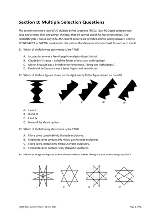 Uceed 2015 question paper | PDF