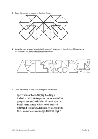 Uceed 2015 question paper | PDF