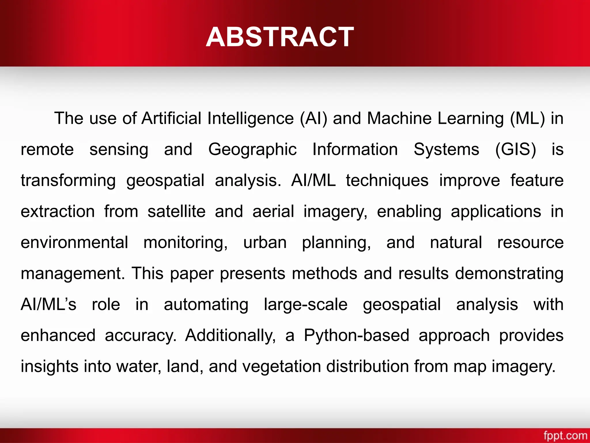 Artificial intelligence and Machine learning in remote sensing and GIS ...