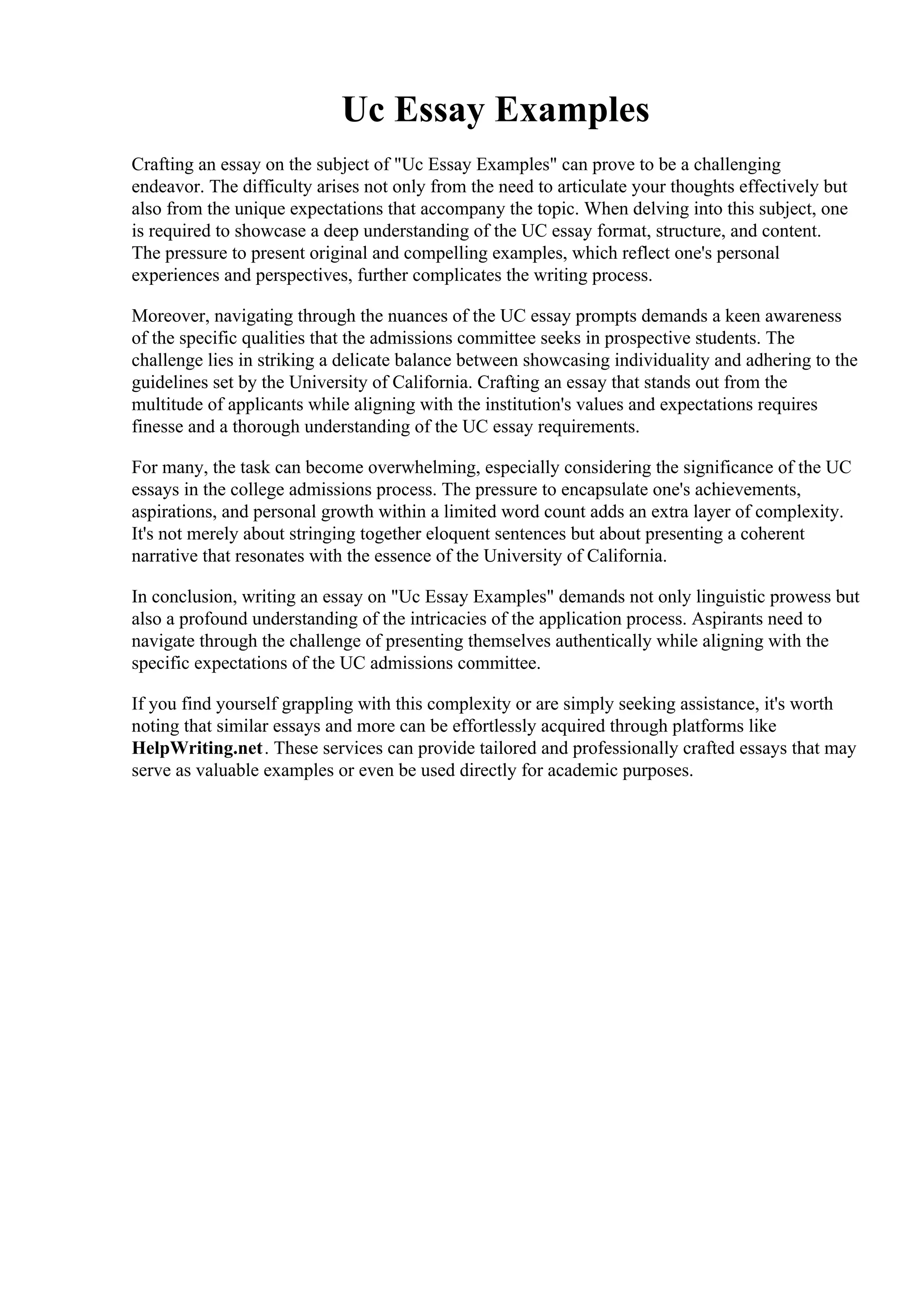 Uc Essay Examples. 32 College Essay Format Templates amp; Examples ...