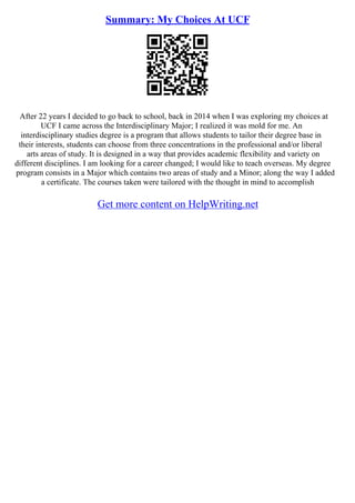 Ucf Application Essay | PDF