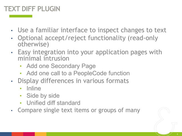 Text Diff Plugin for PeopleSoft | PPT