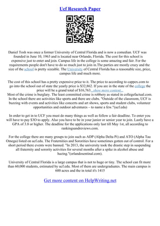 Ucf College Essay | PDF