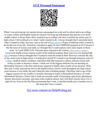 Ucf Essay Topics | PDF