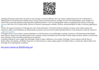 Uchicago And Creativity Essay | PPT