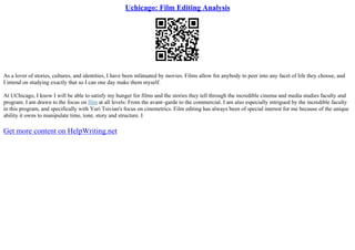 Uchicago And Creativity Essay | PDF