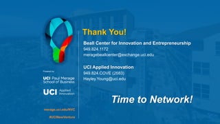 UCI New Venture Competition: Team Formation Database | PPT
