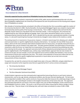 Neighborhood Value Updated: West Philadelphia Price Indexes | PDF