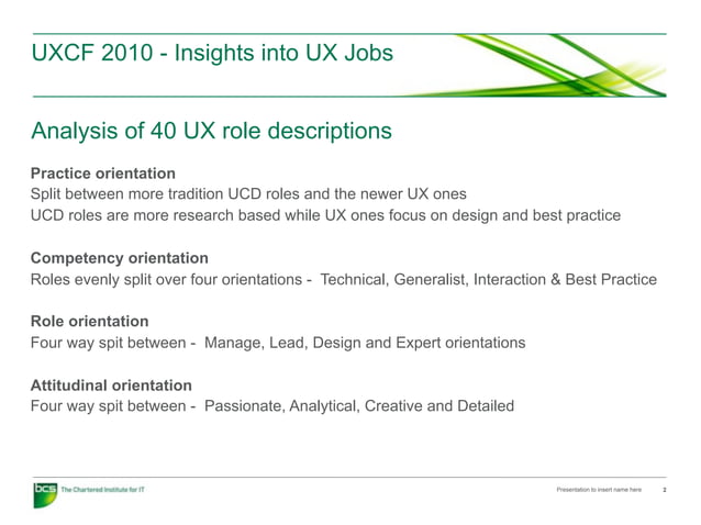 UX - Competency Framework - Update with additional data | PPT