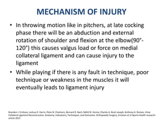 Ulnar Collateral Ligament Injury in Athletes | PPTX