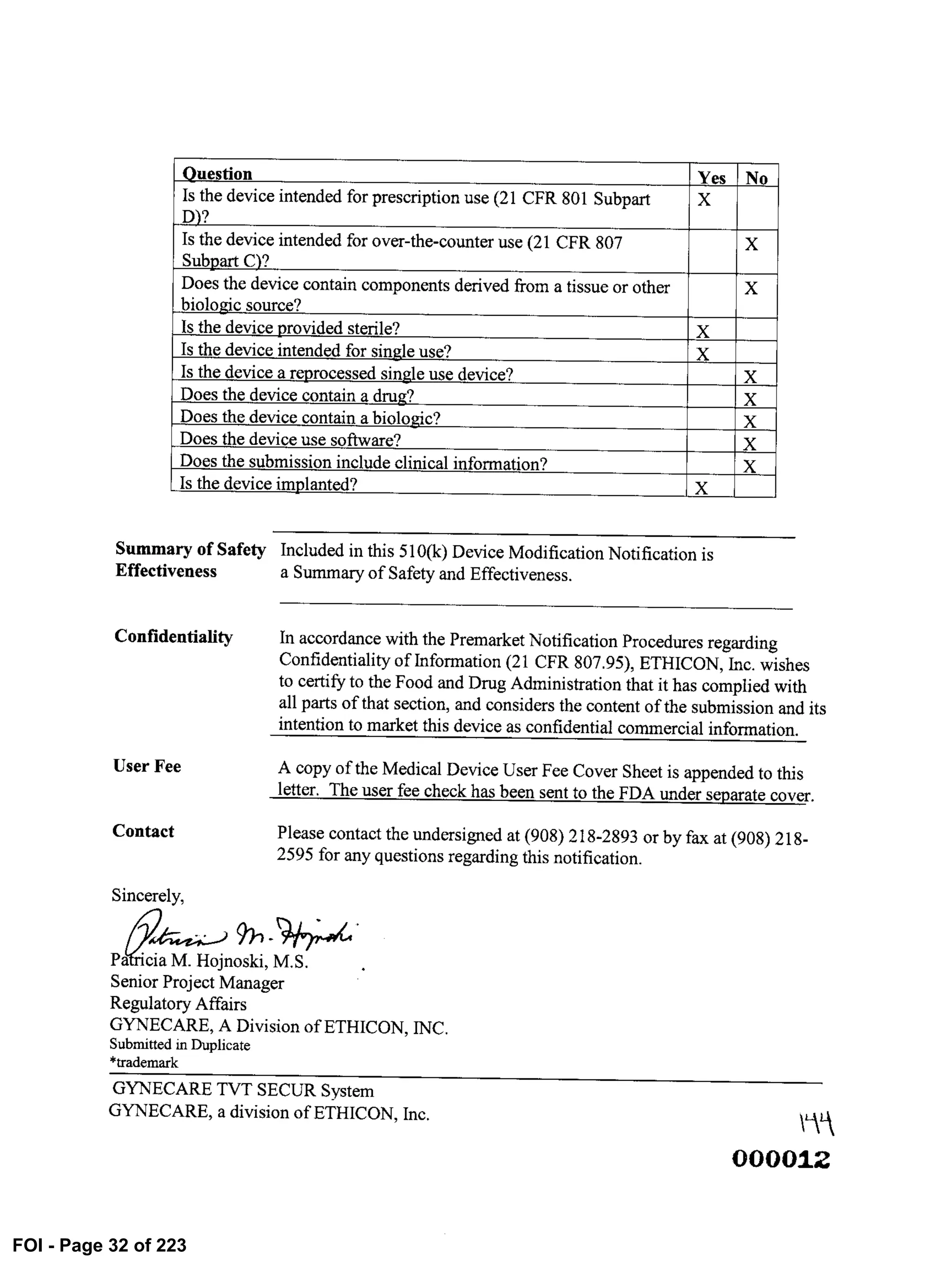 FDA 510(k) submission - redacted | PDF