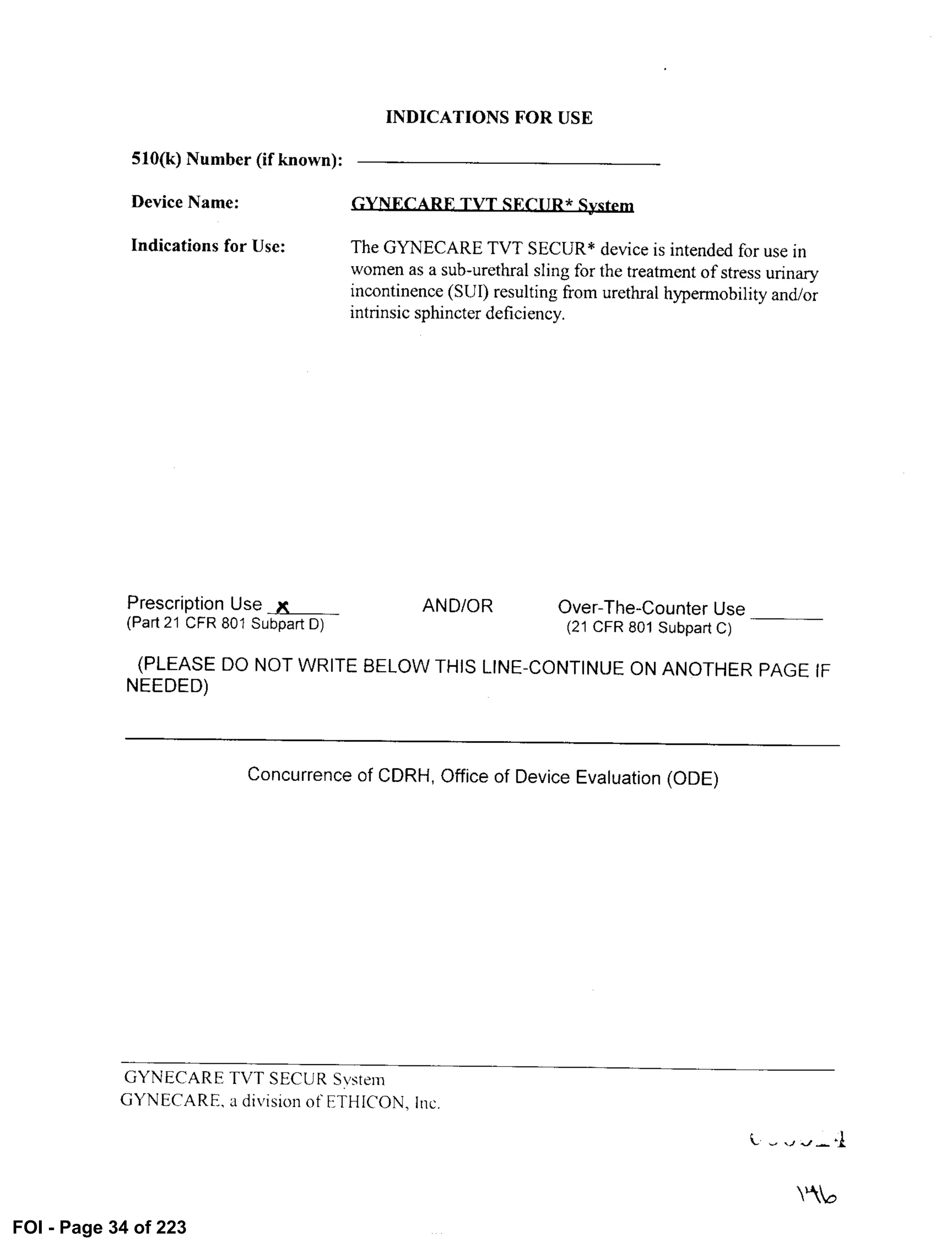 FDA 510(k) submission - redacted | PDF
