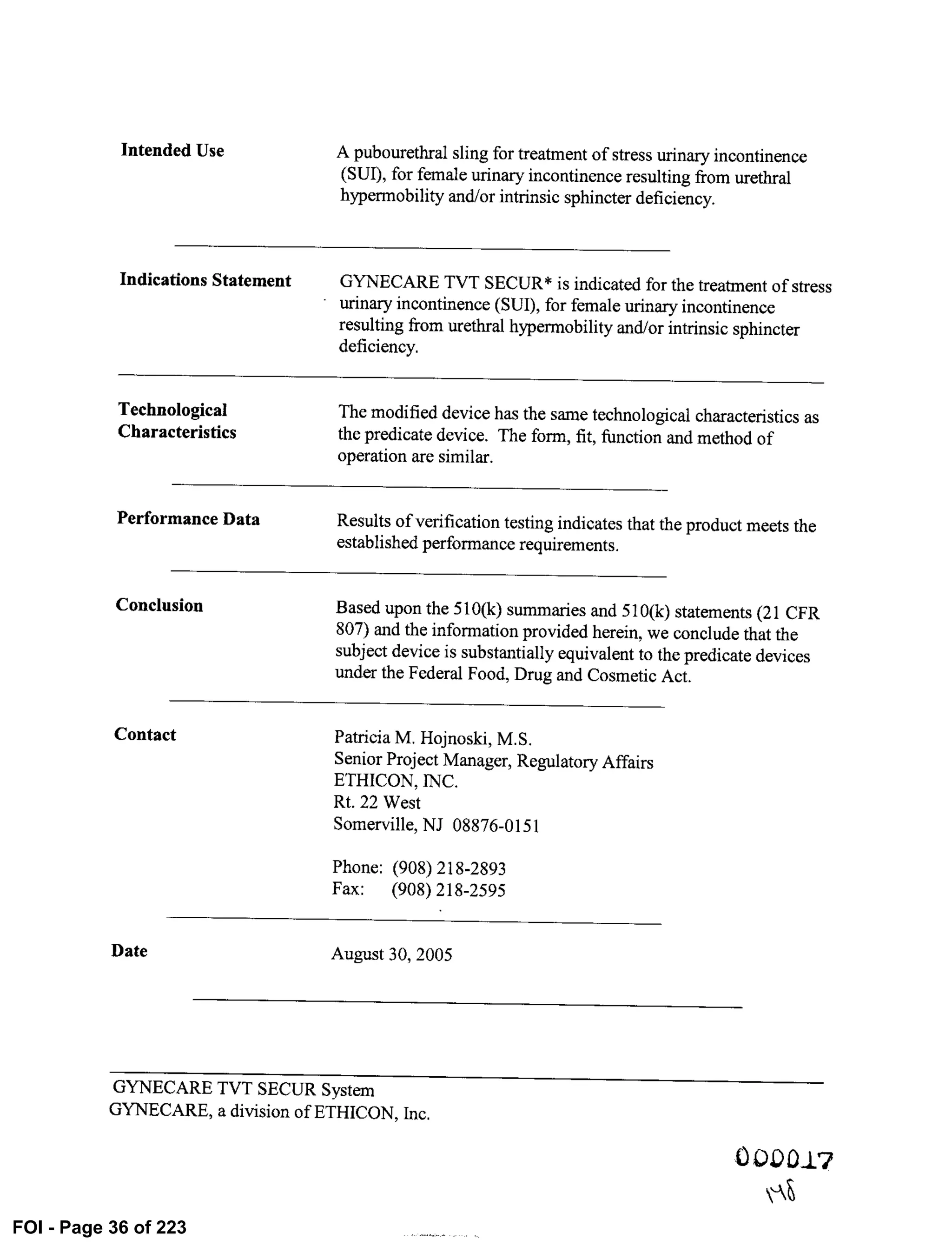 FDA 510(k) submission - redacted | PDF