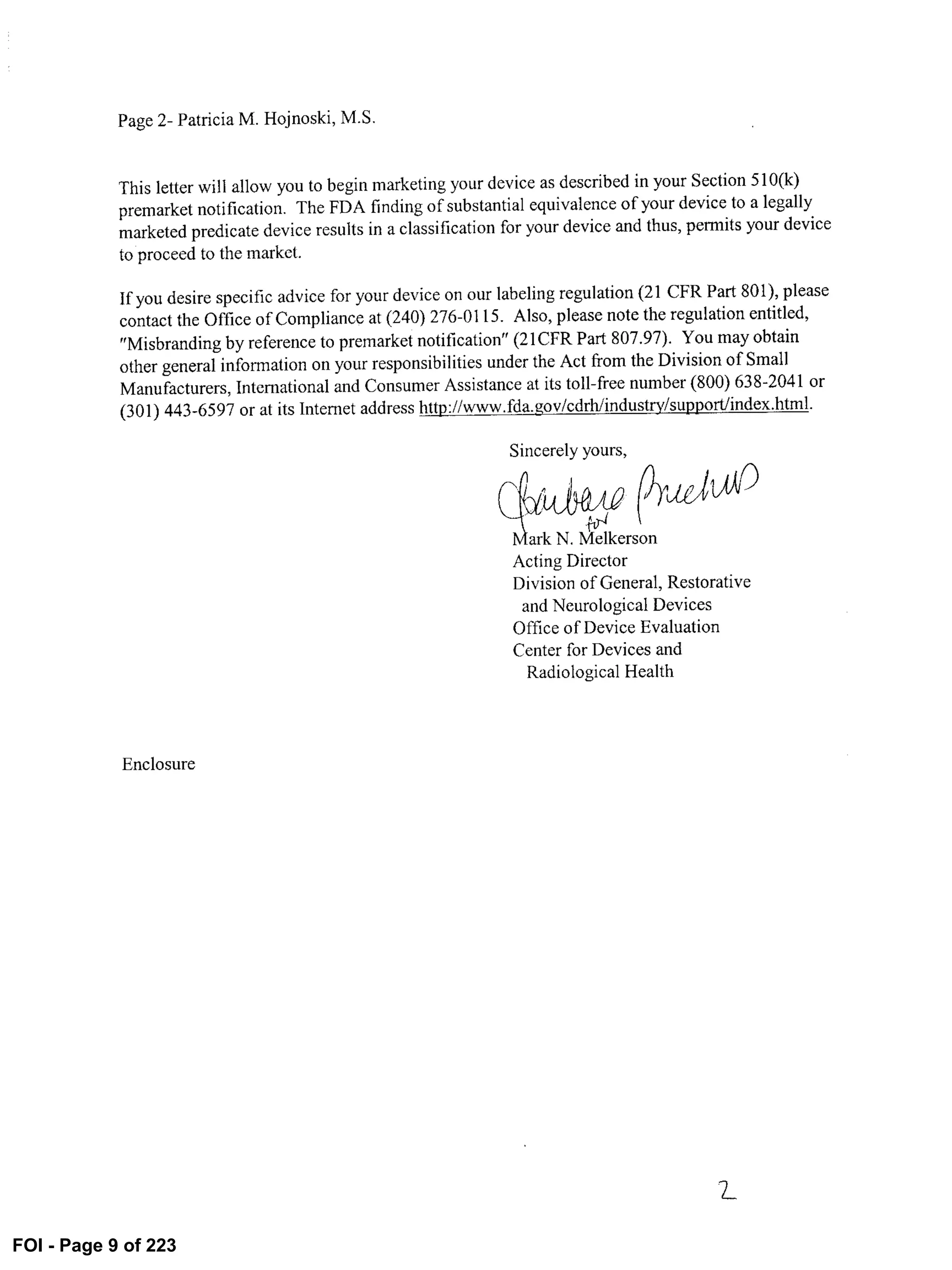 FDA 510(k) submission - redacted | PDF