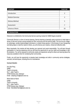 CSI MODULE OUTLINE | PDF