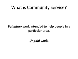 Assignment - Community Service | PPTX