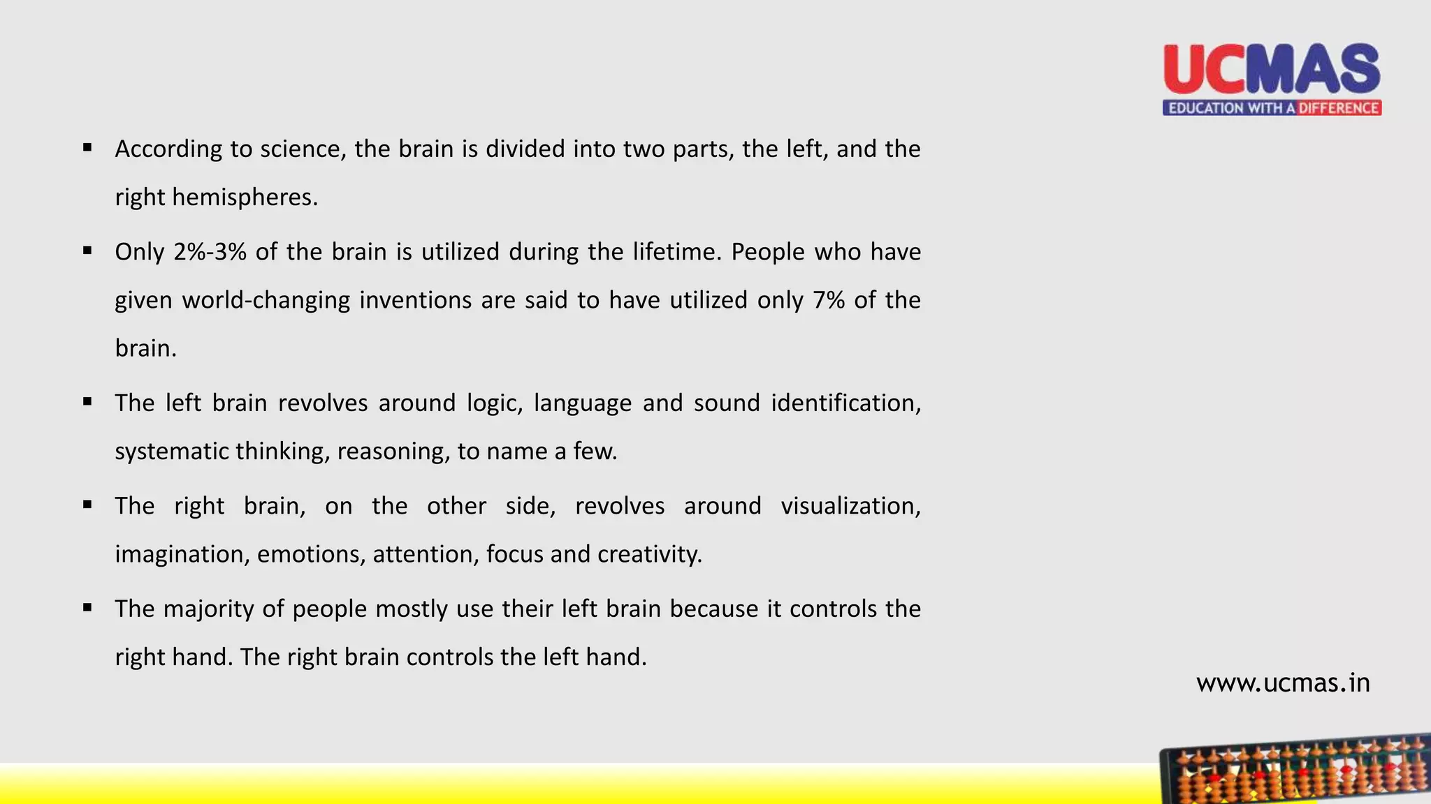 Ucmas makes your childs brain sharper. | PPTX