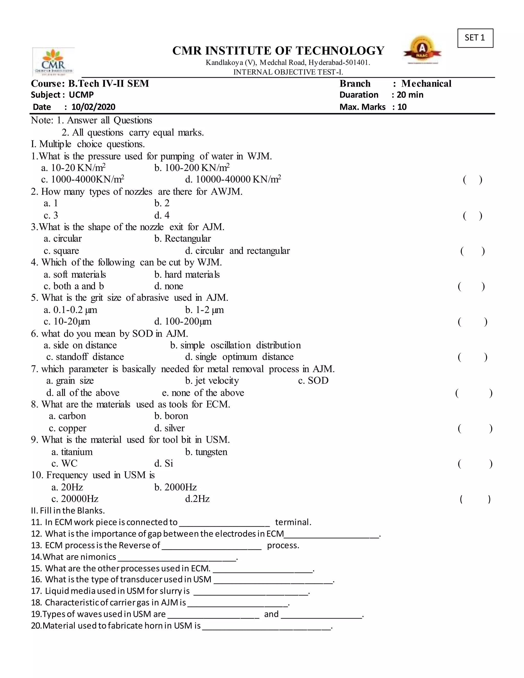Ucmp objective paper | DOCX