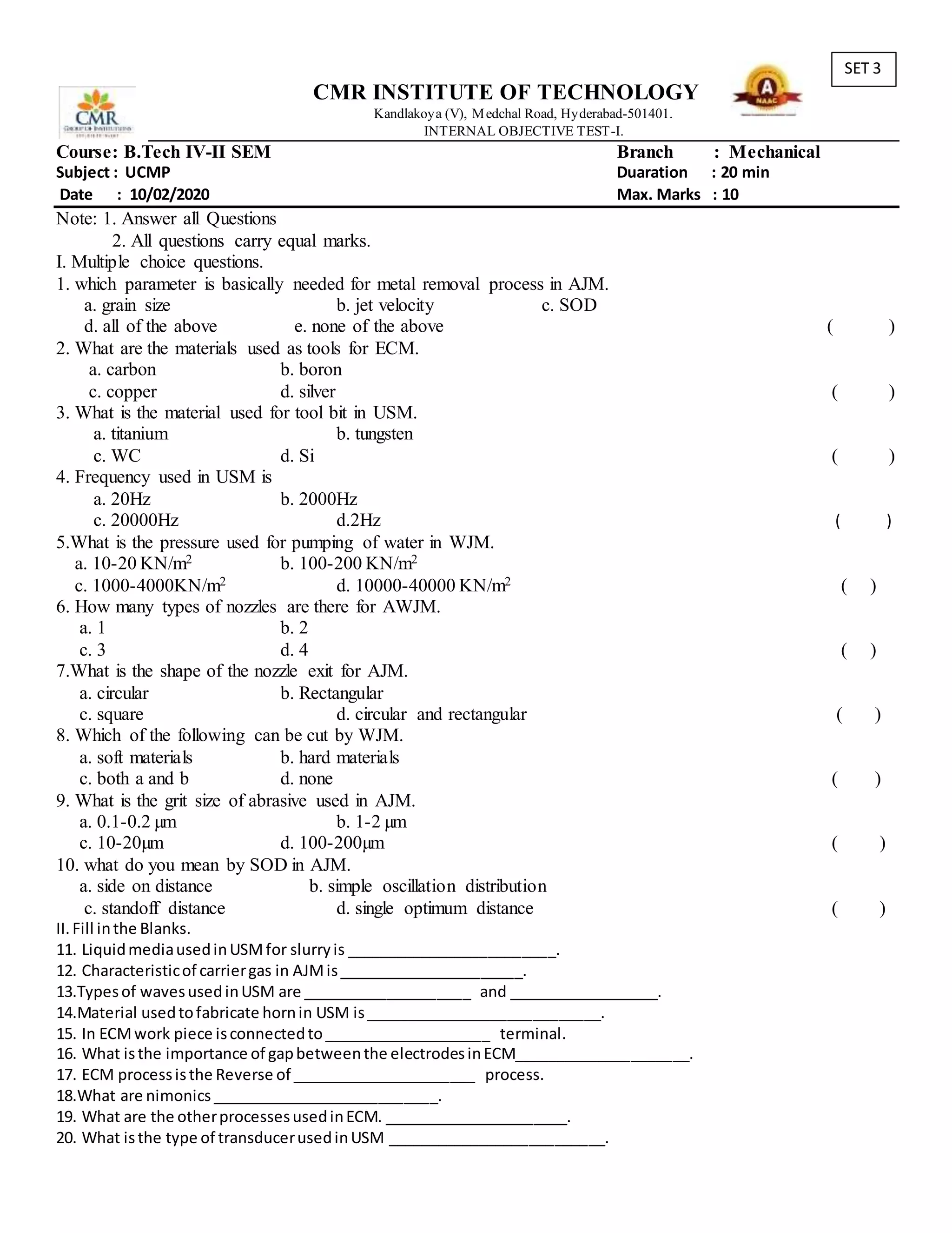 Ucmp objective paper | DOCX