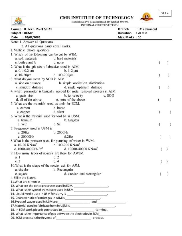 Ucmp objective paper | DOCX