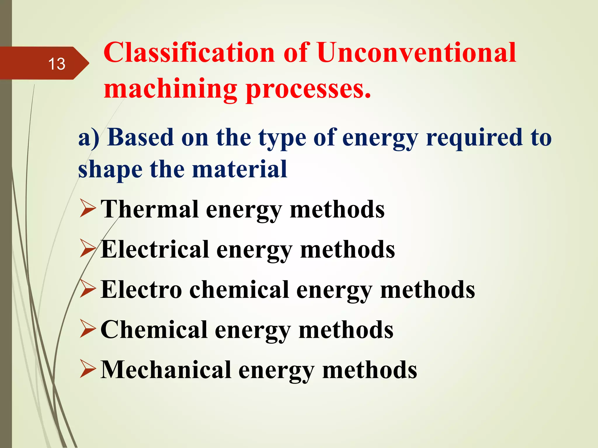Introduction to unconventional machining processes | PPTX | Chemistry ...