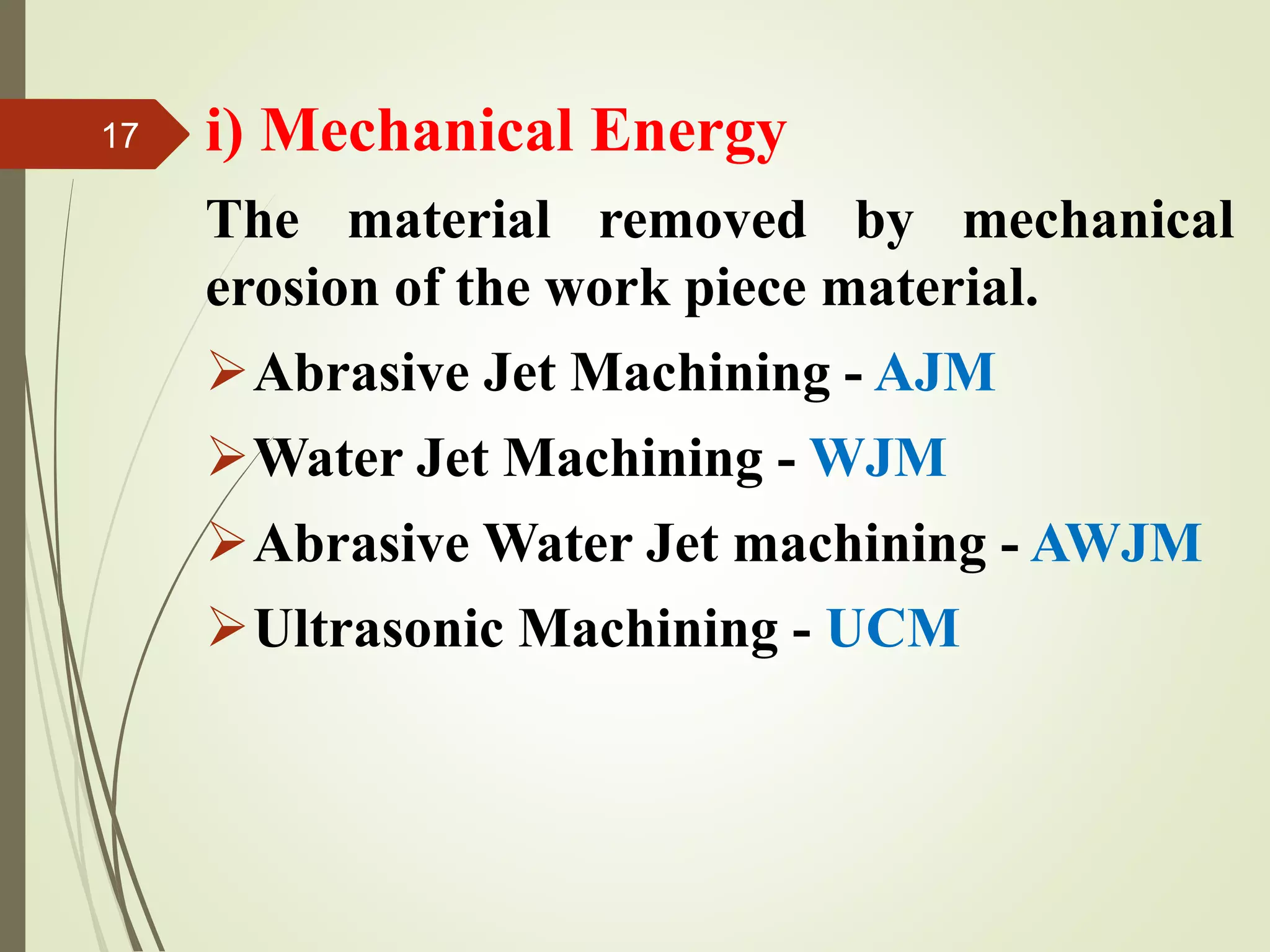Introduction to unconventional machining processes | PPTX | Chemistry ...