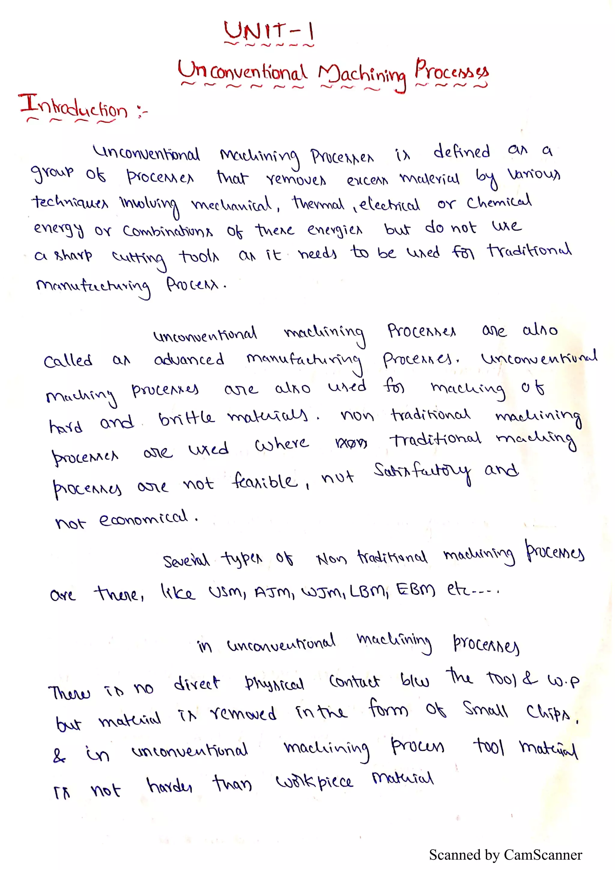 ULTRASONIC MACHINING NOTES UCMP NOTES UNIT 1 | PDF