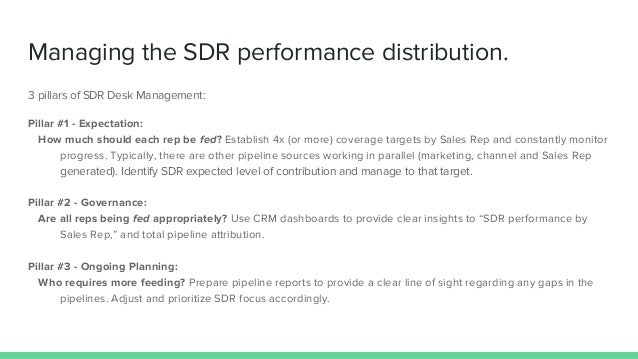 Managing Appropriate SDR Performance Distribution Across Multiple Sales ...