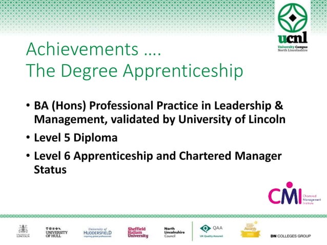 Chartered Manager Degree Apprenticeship UCNL | PPT