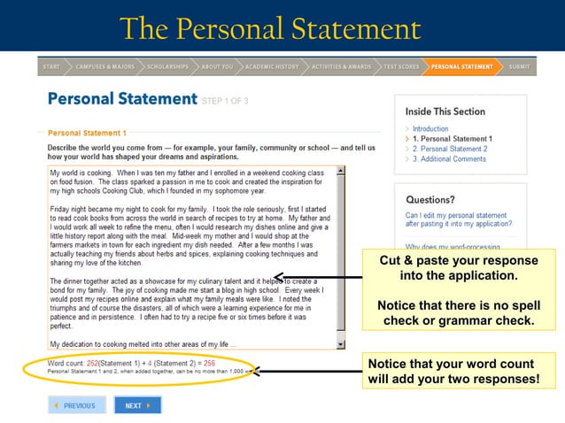 UC Personal Statement Webinar | PPT