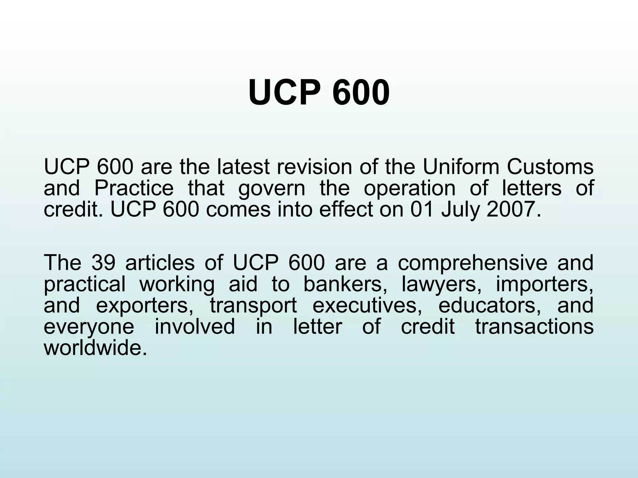 Ucp 600 | PPT
