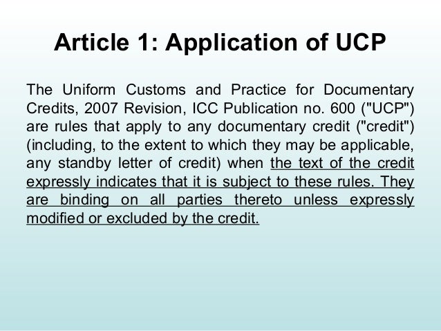 Ucp Rules