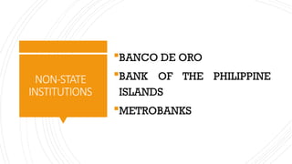 Forms and functions of state and non-state Institutions | PPTX