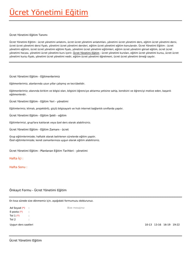 Ucret yonetimi-egitim | PDF