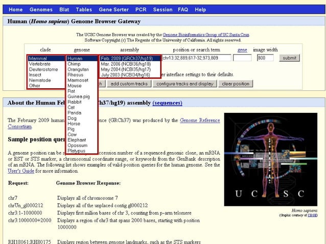 BITS: UCSC genome browser - Part 1 | PDF | Databases | Computer Software and Applications