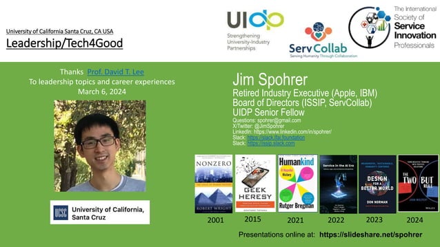 UCSC Tech4Good 20240306 v12 David_Lee Leadership_and_Career | PPT