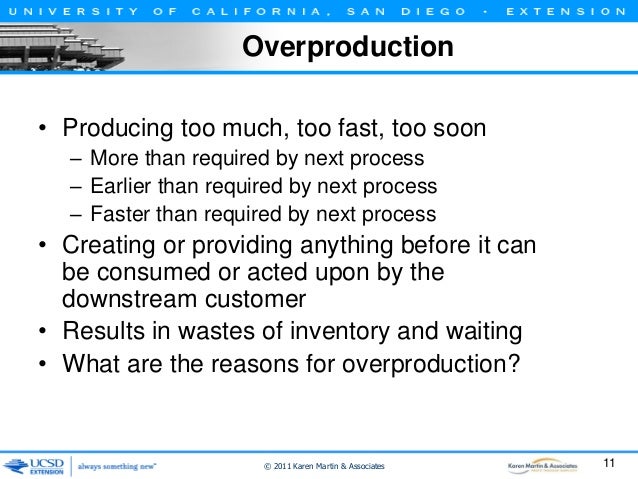 Overproduction • Producing too much,