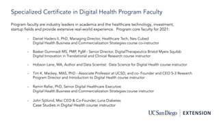 UCSD Extension Digital Health Workforce Data Study Spring 2021 | PPT