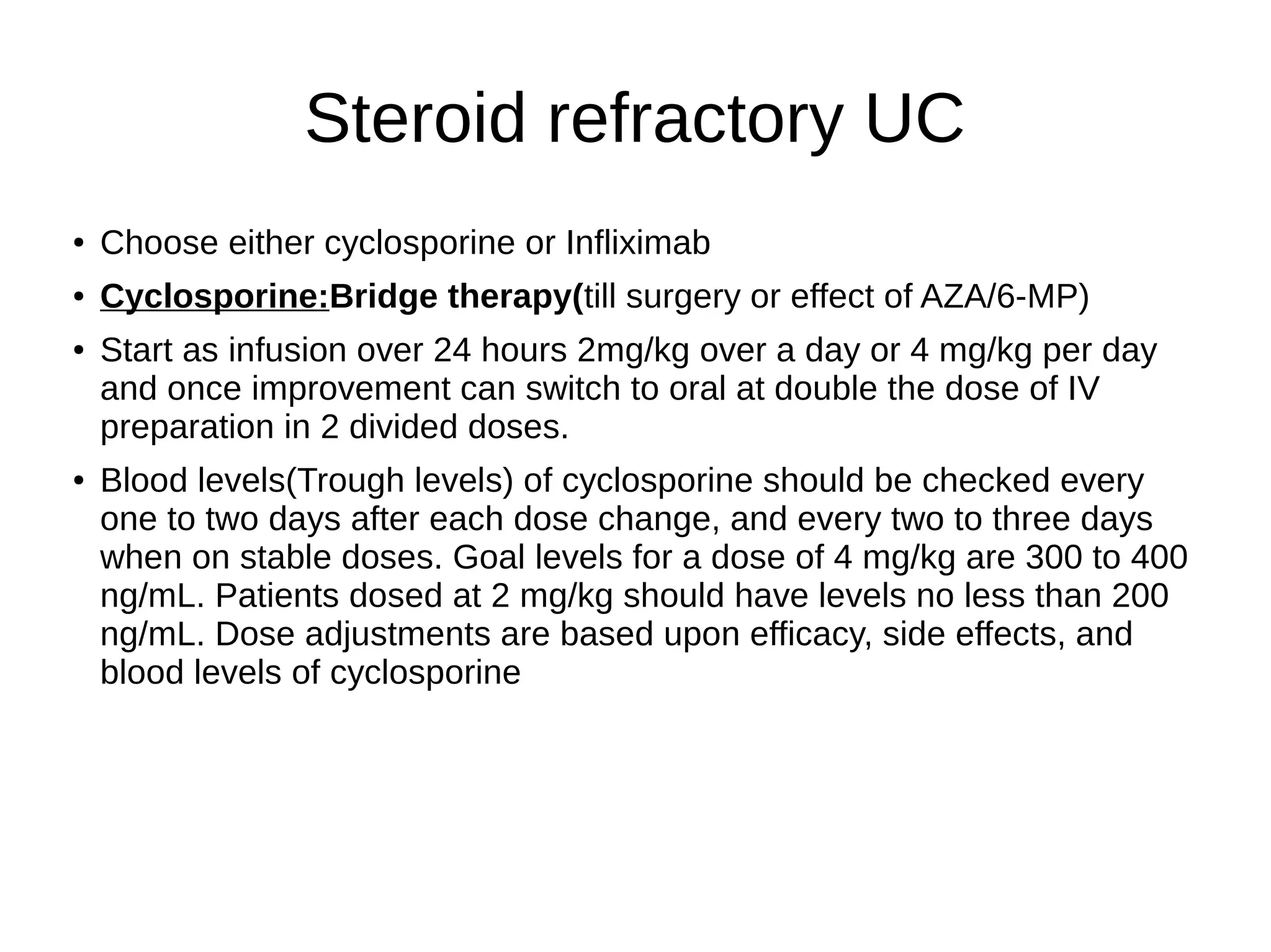 ULCERATIVE COLITIS ( SEVERE) MANAGEMENT | PPT