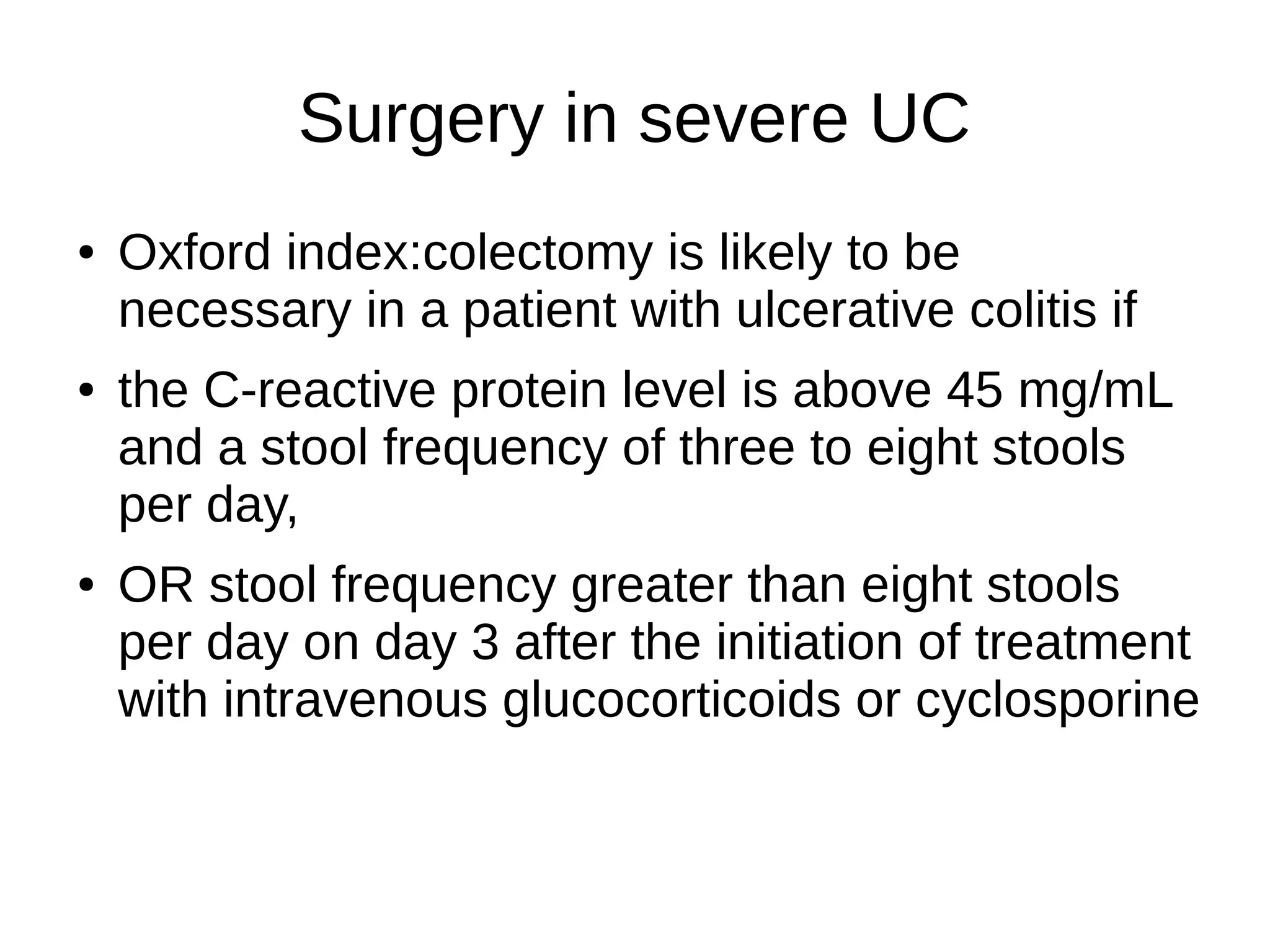 ULCERATIVE COLITIS ( SEVERE) MANAGEMENT | PPT