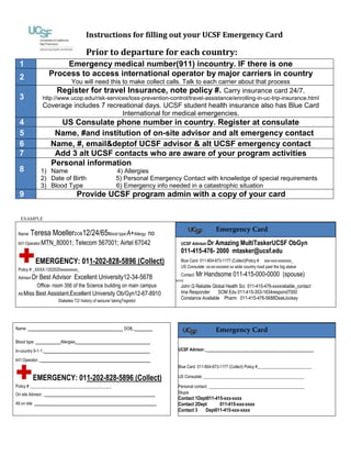 UCSF wallet card template | DOCX