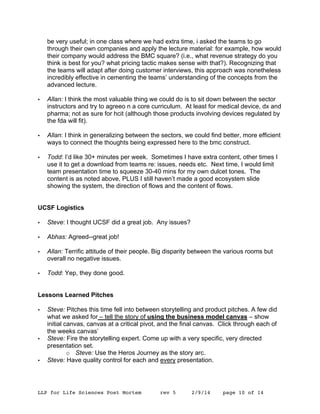 UCSF: Lean LaunchPad instructors lessons learned | PDF