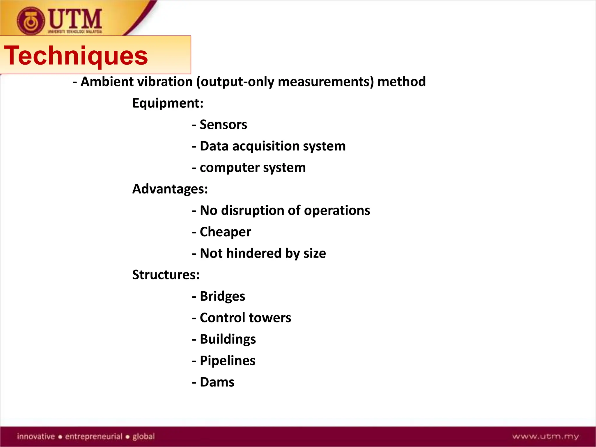 Introduction to Vibration-based Damage Detection | PPT