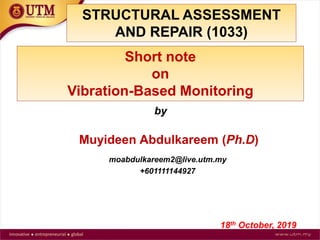 Introduction to Vibration-based Damage Detection | PPT