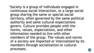 Lesson5- Understanding Culture, Society and Politics | PPTX