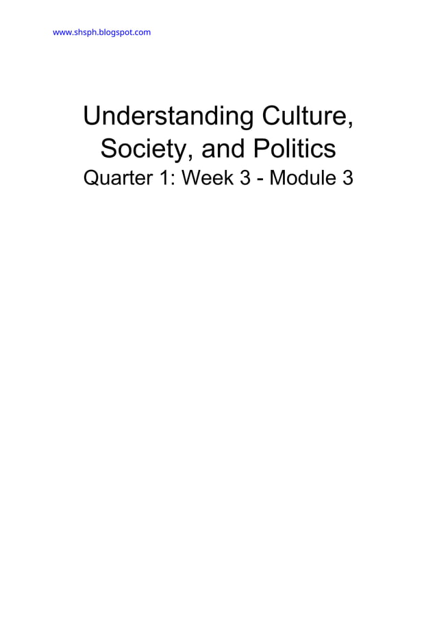 UnderstandingCultureandSP-Module-3.docx. | PDF