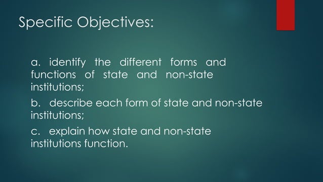 State and Non- State Institutions Presentation | PPTX | Consumer ...