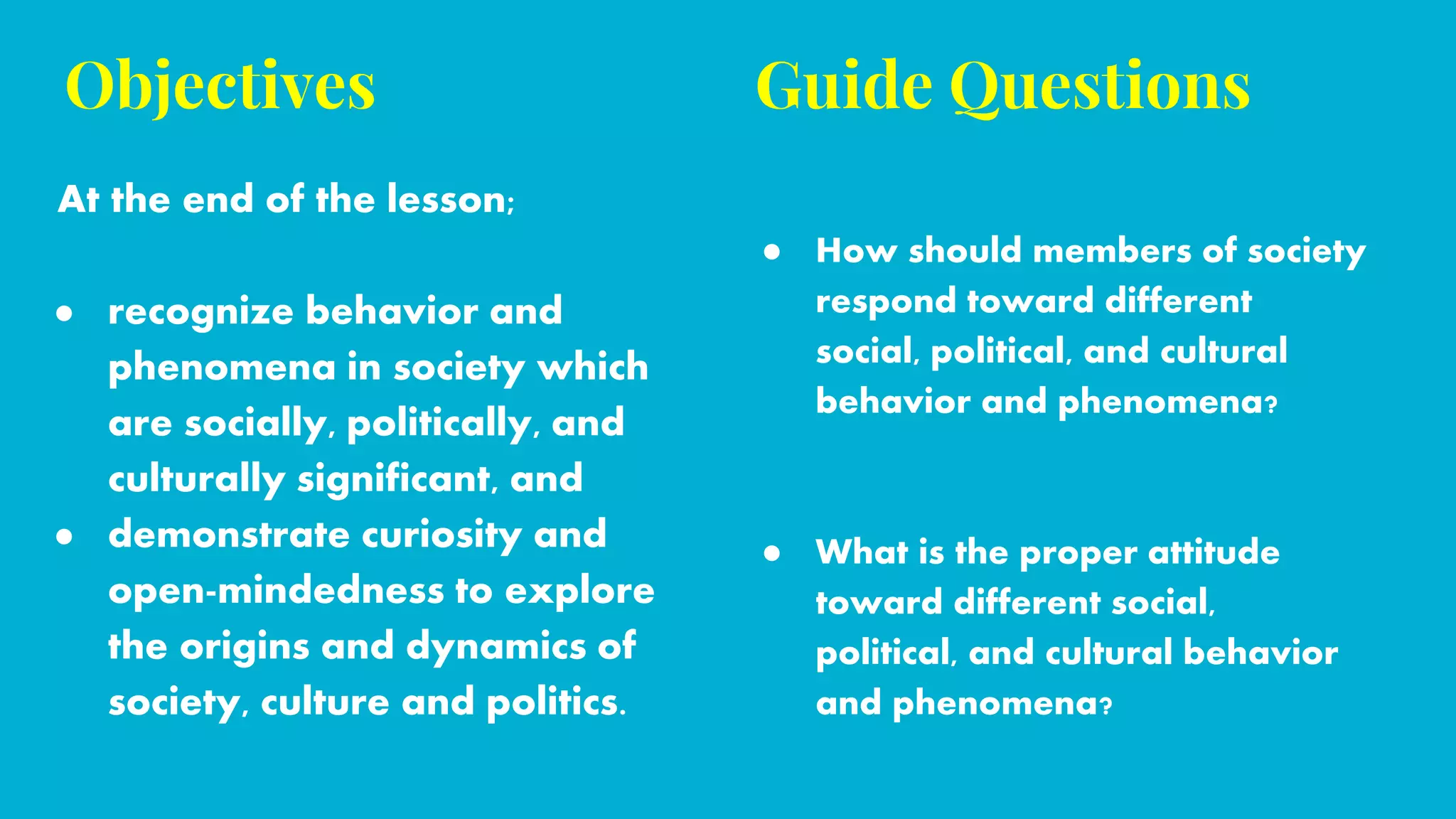 Social, Political and Cultural Behavior and Phenomena | PPTX | Politics